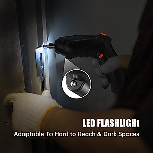 Rechargeable Electric Screwdriver Portable Set, 3.6V with 47pcs Cordless Accessories, Dual Position Handle and LED Headlight