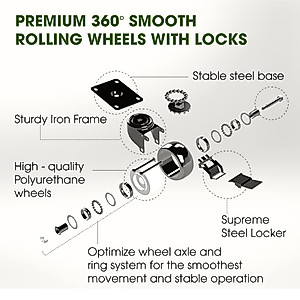 Idzo 2pack 14inches Wood Plant Caddy With Wheels Heavy Duty, 264 Lbs Capacity, Acacia Hardwood Plant Dolly, Plant Stand with 360° Lockable Wheels for Plant Pots, Heavy Objects Hauling - Natural Wood