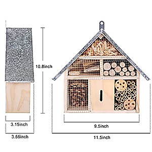 Wooden Insect House for Garden Insect Hotel for Ladybugs,Mason Bees,Butterflies,Ladybirds Hanging Bamboo Habitat (Wooden) (Insect A)