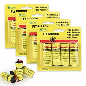 GARDEN SECRETS® Insect Bug Fly Glue Paper Catcher Trap Ribbon Tape Strip Sticky Flies 16 Rolls