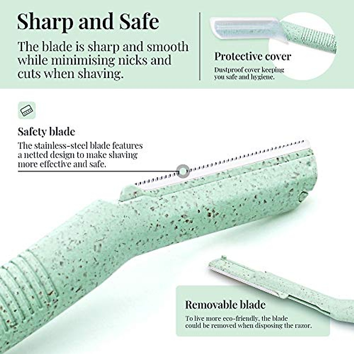 ennva Eyebrow Razor for Women | Dermaplane Facial Razor for Women Face | Hair Trimmer Face Razor for Women Body Use | Multipurpose Facial Hair Removal Disposable Blades Eyebrow Shaper Tool - 6pcs