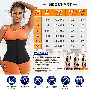 TrainingGirl Women Waist Trainer Trimmer Corset Weight Loss Tummy Wrap Workout Belt Sweat Belly Band Sports Girdle Sauna Suit Black