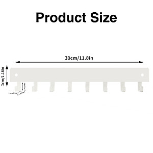 Yoanxong 2 Pack Key Holder for Wall, Key Hooks with 8 Hooks Mount Keys on Wall, No Drilling Required, Holders Use for Living Room Kitchen Corridor Decor(White)