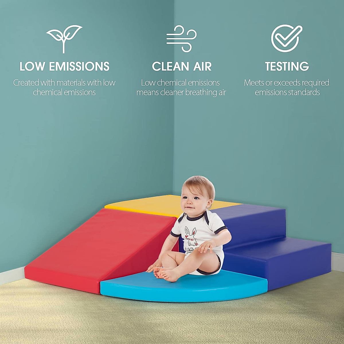 Dkelincs Climbing Blocks for Toddlers 1-3, 4-Piece Crawl and Climb Soft Foam Baby Climbing Blocks, Babies Activity Play Structures Toddler Climbing Toys Indoor, Colorful