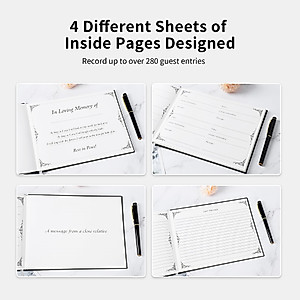 Funeral Guest Book for Memorial Service with Photo Slot, 88 Pages Guest Book for The Celebration Life, Guest Sign in Book for Funerals, Condolence Book Funeral Memorial Guestbook