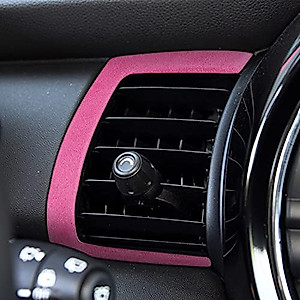 Toworldit Alcantara + ABS Material Dashboard Air Conditioning Outlet Vent Trim Cover Compatible with BMW Mini Cooper F55 F56 F57 2014-2020 (Pink)