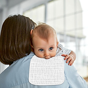 AIDEA Burp Cloths-20"x10", Muslin Burp Cloths for Babies, Highly Absorbent Cotton Burp Cloths, Large Soft Breathable Baby Rags for Boys and Girls, Newborn Essentials, Baby Gifts, White-10 Pack