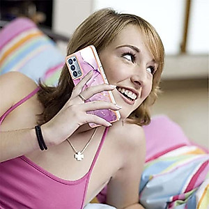 SATURCASE Case for Oppo Reno 6 Pro 5G, Beautiful Marble Ultra Thin Soft TPU Silicone Border PC Panel Protective Back Cover for Oppo Reno 6 Pro 5G (YJ-6)