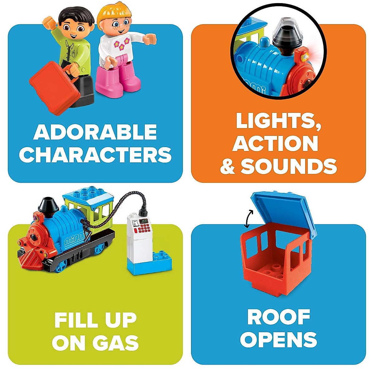 Electric Train Set-Toddler Train Toy Figures & Playsets for Age 2-10Year Old Boy Toy Trains, Kids Toy Train Sets for Boys&Girls, Mini Engine Steam Train Model Train (107 Pieces)