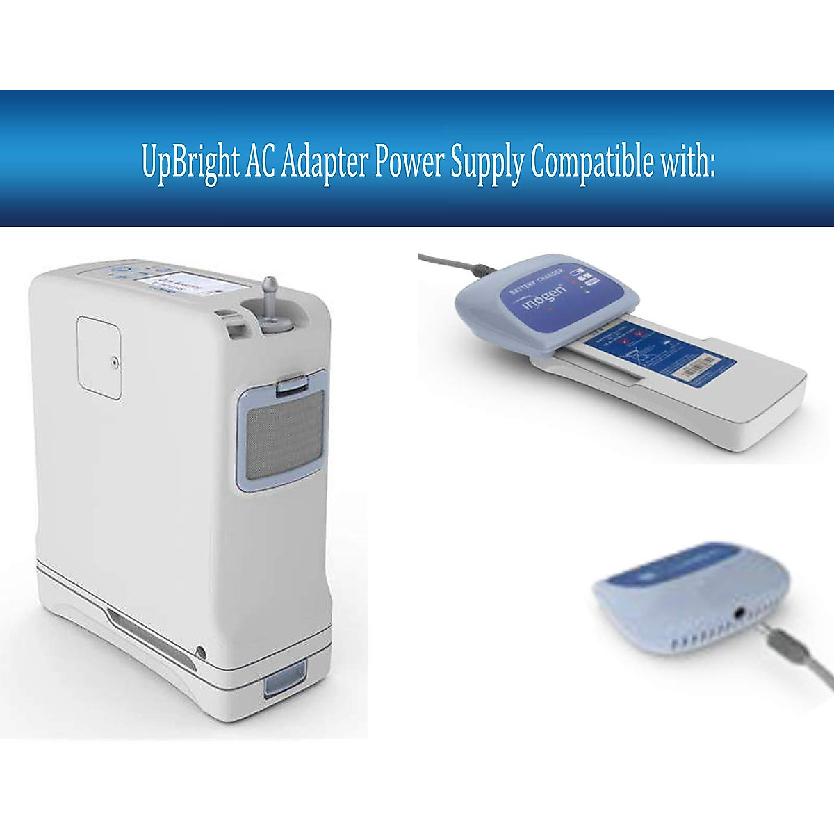 UpBright 19V AC/DC Adapter Compatible with Inogen One G4 Oxygen Concentrator IO-400 BA-403 Medical OxyGo Catalog MANGO65-19CB-OXY MANGO65-19CB-ING 1400-2040 BA-401 60W Power Supply Battery Charger