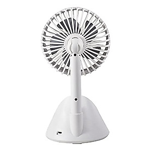 Comfort Zone CZPF401WT 4” Rechargeable Fan with Wireless Charger - USB Chargeable Lithium Battery, Adjustable Tilt - Powerful & Portable, Cooling & Charging, White
