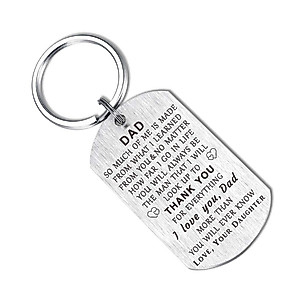 CPLJW Gifts for Dad from Son Daughter - I Love You Dad - Thank You Dad - Daddy Birthday Anniversary Keychain Gifts