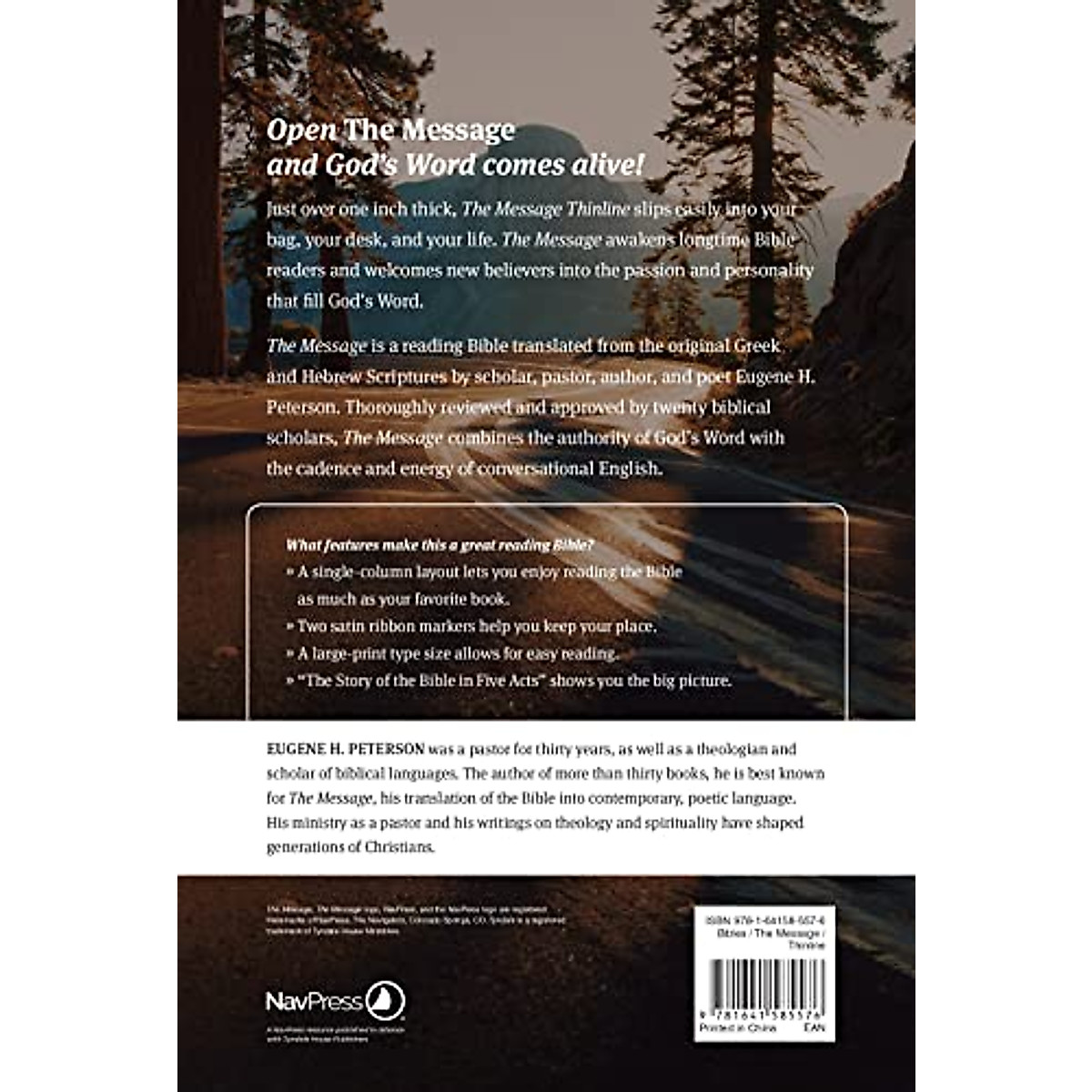 The Message Thinline, Large Print (Leather-Look, Desert Night Black)