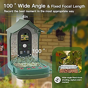 ESOXOFFORE Smart Bird Feeder with Camera,Hummingbird Feeder House with PIR Motion Detection 1080P Auto Capture Photo&Video,Night Vision,IP65 Waterproof Bird Watching Camera Gift -32G Card
