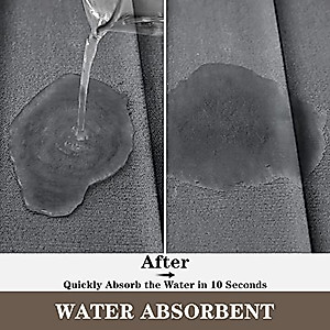 BYSURE Bathroom Rugs Sets 3 Piece Dark Grey Memory Foam Non Slip Extra Absorbent Bath Mat Set for Bathroom, Soft Bathroom Rugs and Mats Set Washable Floor Carpets