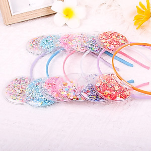 ZIRICHER Cat Ears Headband,Bear Headbands Random Delivery, Transparent Quicksand Cat Ear Headbands Cute Hair Hoop Headbands For Girls Party Hair Accessories for Gift