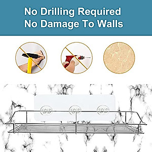 XLQADV 8 Pcs Shower Caddy Adhesive Hooks Sticker, For No Drilling Bathroom Shower Shelf Accessories, Strong Adhesive Wall Sticker For Adhesive Shower Caddy