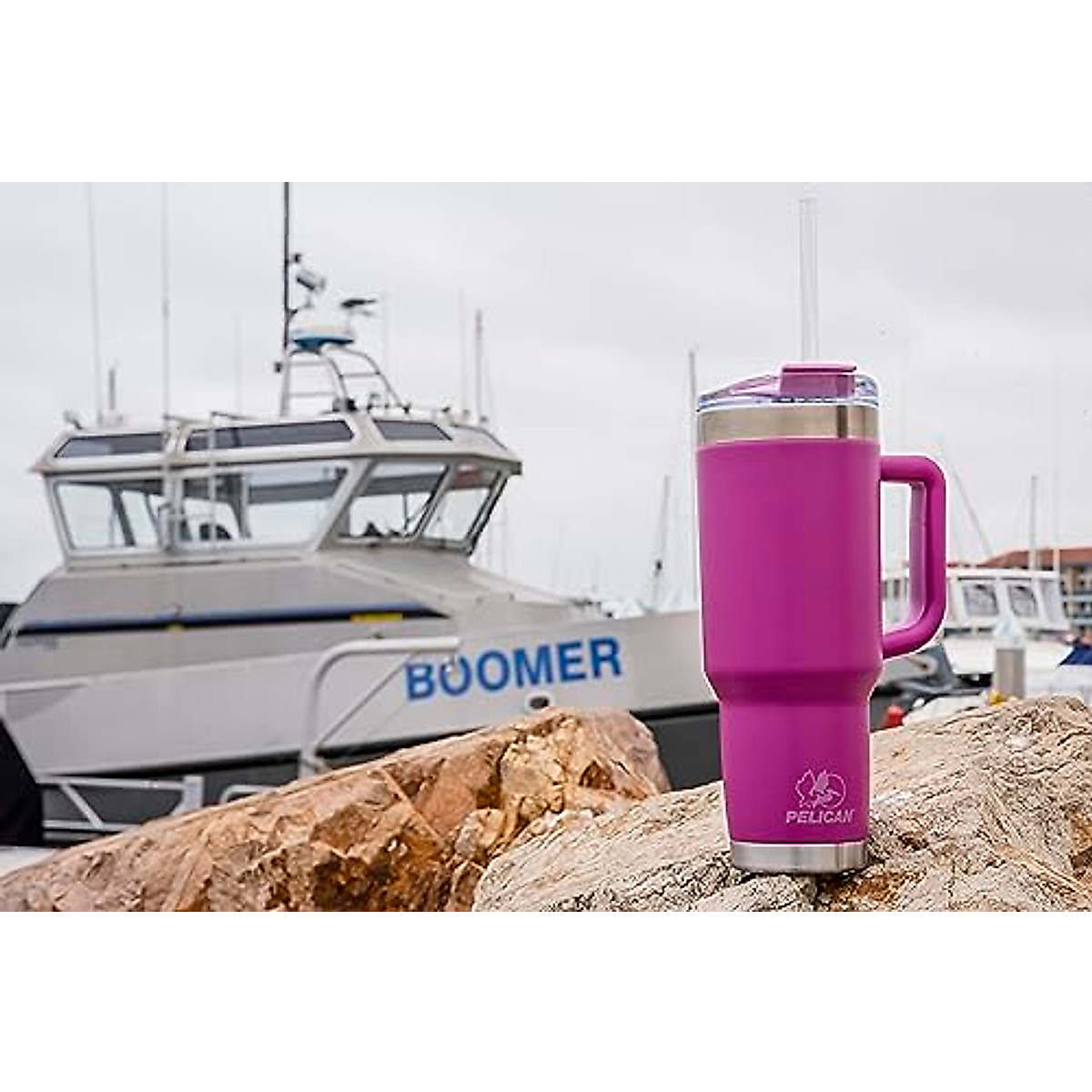 Pelican Hydration Pelican Porter™ 40 oz Vacuum Insulated Tumbler - Recycled Stainless Steel Double Wall Travel with Dual Lid, Powder Coated Insulated Coffee Mug For Hot Cold Drinks, Midnight