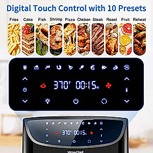 WowChef Air Fryer Oven Large 20 Quart, 10-in-1 Digital Rotisserie Dehydrator Fryers Combo with Racks, XL Capacity Countertop Airfryer Toaster for Family, 9 Accessories with Cookbook, ETL Certified