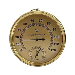 CAZSTYK TH400 11cm Mini Round Gold Hygrometer Humidity Meter Gauge No Battery Needed