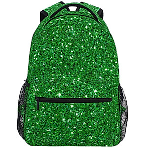 Pfrewn Green Glitter Backpacks for Girls Teens Women School Bookbags Backpack for Kids Students