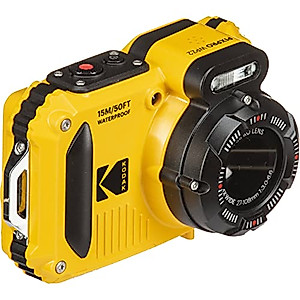 Kodak PIXPRO WPZ2 Digital Camera + 32GB microSDHC Card + Black Point & Shoot Case + Floating Wrist Strap for Underwater/Waterproof Cameras + Accessories (Yellow)