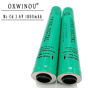 OXWINOU Battery Compatible with streamlight Stinger Battery 75175 hp xt ds led sdfl-c852 3.6 Volt 1.8ah Rechargeable Battery Stick (NiCd 3.6V 1800mAh) 2-Pack Batteries
