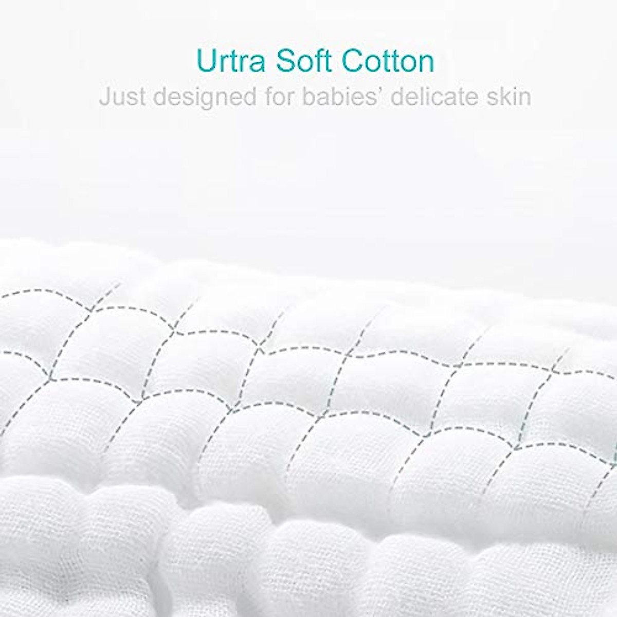 KOROTUS COLLECTION Muslin Baby Bath Towel Soft Cotton 6 Layers Receiving Blanket 43.3 x 41.4 Inches Organic Cotton Swaddle Blanket for Newborns Toddlers Boy Girl