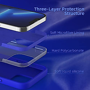 K TOMOTO Compatible with iPhone 13 Pro Max Case for Women, [Drop Protection] [Anti-Fingerprint] [Anti-Scratch] Shockproof Soft-Touch Silicone Phone Case for iPhone 13 Pro Max 6.7", Klein Blue