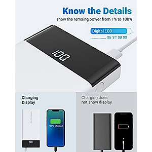 POWERADD PRO Portable Charger 10000mAh PD 20W Fast Charge Power Bank 2 Inputs 3 Outputs External Battery Pack Bundle with 20W USB C Wall Charger Compatible with iPhone 14 13 iPad Samsung Pixel.