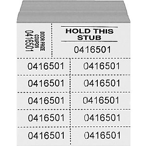 Auction Tickets - 500 Sheets - 10 Numbers per Sheet (White)
