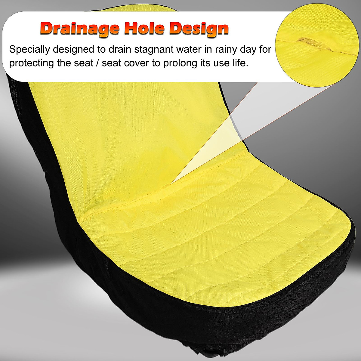 Upgrade Large Seat Cover LP92334, Riding Lawn Mower Cushioned Waterproof Seat Cover up to 18" High Perfectly Fits for John Deere Mower & Gator Seats, Comes with Convenient Storage Pouch