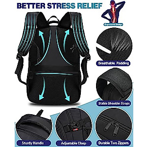 VANKEV Travel Backpack, Extra Large Laptop Backpack for Women Men，School College Business Work Bookbag Anti Theft TSA Approved Computer Bag Fits 17 Inch Laptop with USB Charging Port(Black)