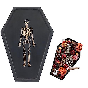 Goth Charcuterie Boards - Coffin Tray Skeleton for Horror Party - Coffin Serving Tray Food Decor - Gothic Kitchen Accessories Cheese Platter Tray