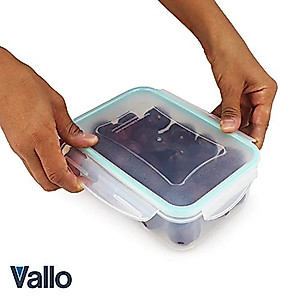 Vallo Plastic Food Containers with Lids for Food Storage - Safe for Dishwasher, Microwave, and Freezer - BPA Free, Perfect for Meal Prep & Freezer [24 pc set]