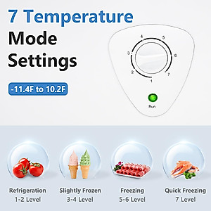 Chest Freezer, 3.5 Cu Ft Compact Deep Freezer With Fast Cooling & Convenient Pulley, Perfect for Kitchen Parlor, Small Freezer With Low Noise & Energy Saving, White
