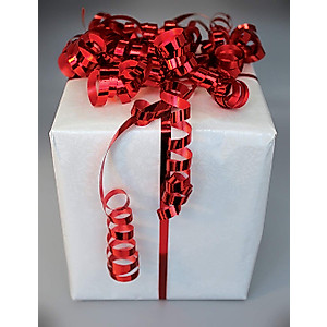 Curly Ribbon Christmas Ribbons Curling Ribbon Holiday Clearance Thin Metallic Red & Green Set Crimped Iridescent for Gift Wrap, Holiday Party Decoration, Gift Wrapping Presents Holidays