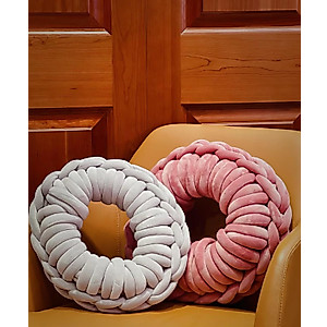 Super Soft Velvet Bulky Tube Yarn for Hand Knitting Blanket for Braided Knot, Giant Arm Knitting Yarn for Knitting Throw Rugs Pillow(Dark Pink 0.55lb)