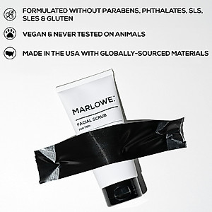 MARLOWE. No. 122 Men's Facial Scrub 6 oz, Light Daily Exfoliating Face Cleanser with Fresh Pine & Agarwood Scent