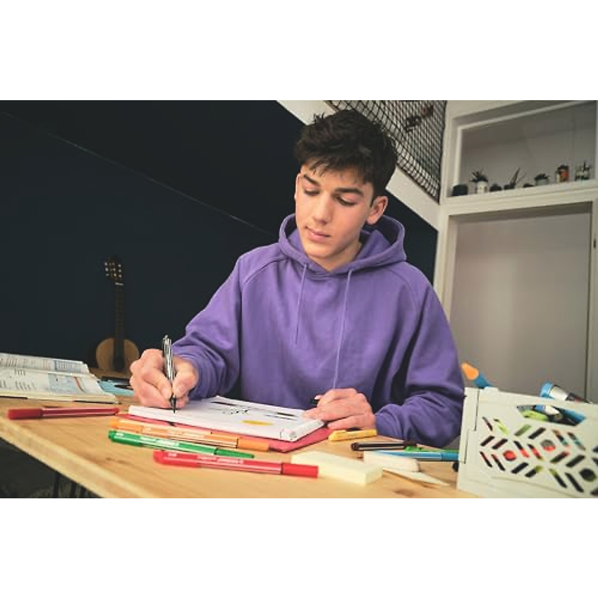 STABILO Nylon Tip Writing Pen pointMax - Pack of 10 - light cold grey