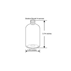 Natural Farms 5 Pack - 4 oz – Empty Squeeze Plastic Bottle - Amber Boston with Black Flip Top - for Essential Oils, Perfumes, Cleaning Products