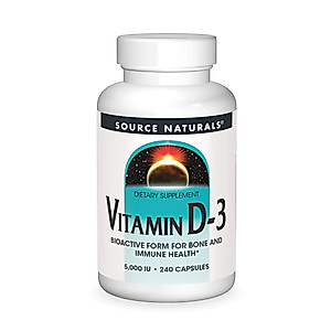 Source Naturals Vitamin D-3 5000 iu Supports Bone & Immune Health - 240 Capsules