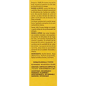 Proraso Cologne, Wood & Spice, 3.4 Fl Oz