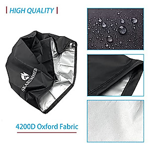 SKARUMMER Fire Pit Covers Fits for Solo Stove Bonfire Shelter, 22 inch Outdoor Waterproof Firepit Cover Round, 420D Oxford Cloth Bonfire Shield Cover (Black)