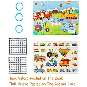 MIKNEKE 2 Pack DIY Quiet Book for Toddlers, Montessori Busy Book for Kids, Vehicle Life Skill Preschool Learning Activities Learning & Education Toys