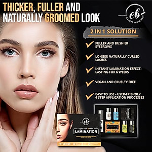 Elevate the Beauty Eyebrow and Lash Lamination Kit | At Home Lamination Kit For Your Brow | 2in1 Professional Lift For Fuller Eyebrows and Longer Lashes | Brows