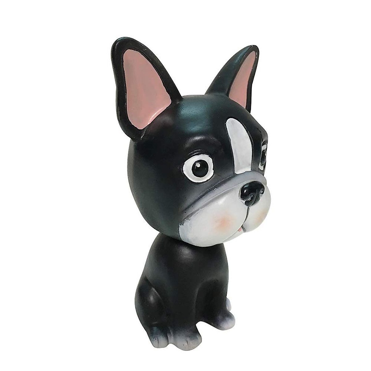 KEYUM Bobbleheads Dog Bulldog, Cute Car Dashboard Bobble Head Boston Terrier Decoration, Animal Resin Ornament Puppy Shaking Head Toys for Car Vehicle Automobile Decor