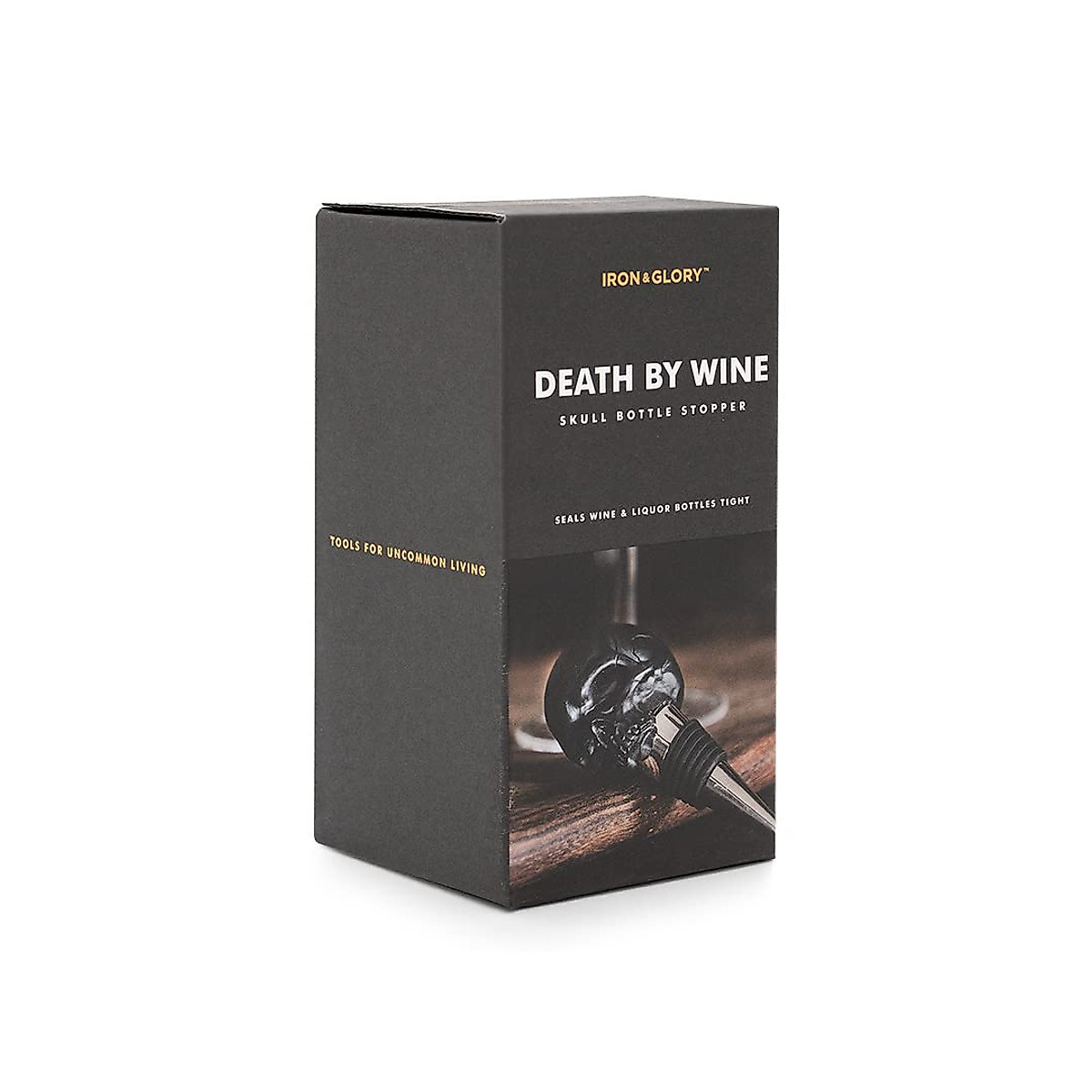 Iron & Glory | Decorative Skull Wine Stopper | Novelty Wine Bottle Stopper | Skull Decor & Goth Accessories | Halloween Wine Stoppers | Gothic Wine Accessories