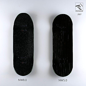 NOAHWOOD Wooden Fingerboard Complete NW8.0 360flip King of Finger Deck+ NW3.0 King Trucks Silvery +NW3.0 Black Wheels (Black Maple, 100x34mm Set)