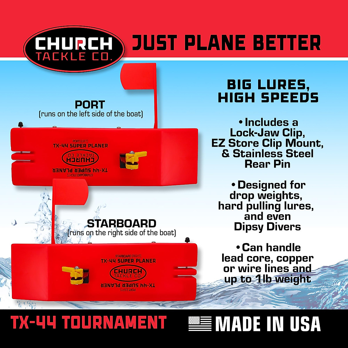 TX-44 Tournament Planer Board by Church Tackle Co